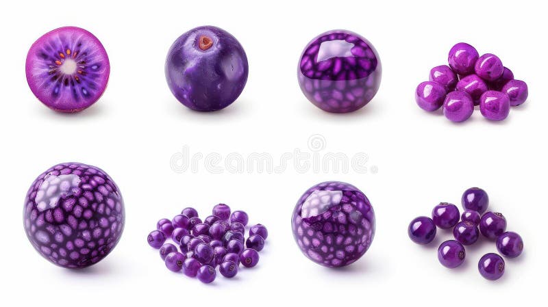 Vibrant Acai Berry Collection, Fresh and Isolated Against a Clean White ...