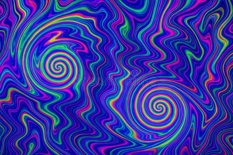 Vibrant Acid Psychedelic Background with Colorful Swirl Patterns ...