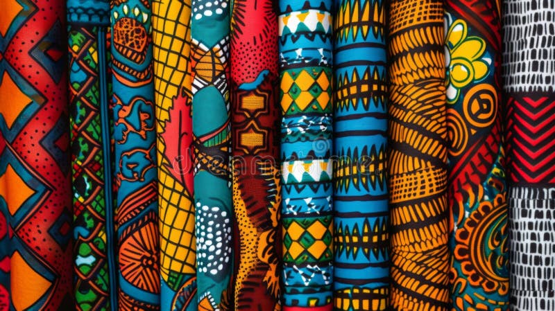 Vibrant African Fabric Patterns Stock Illustration - Illustration of ...