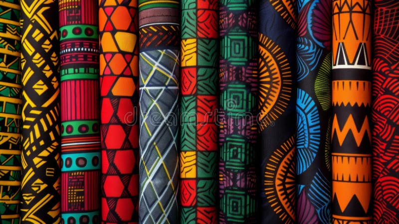 Vibrant African Fabric Patterns Stock Illustration - Illustration of ...