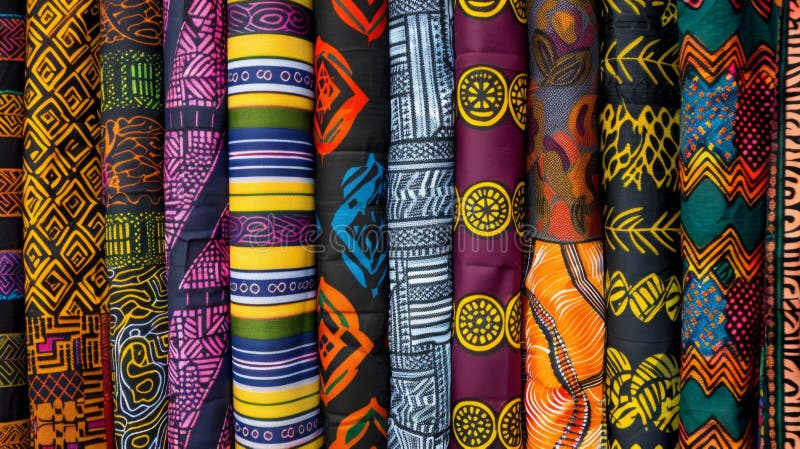 Vibrant African Fabric Patterns Stock Illustration - Illustration of ...