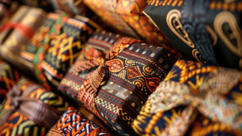 Vibrant African Fabric Rolls in Traditional Patterns Stock Photo ...