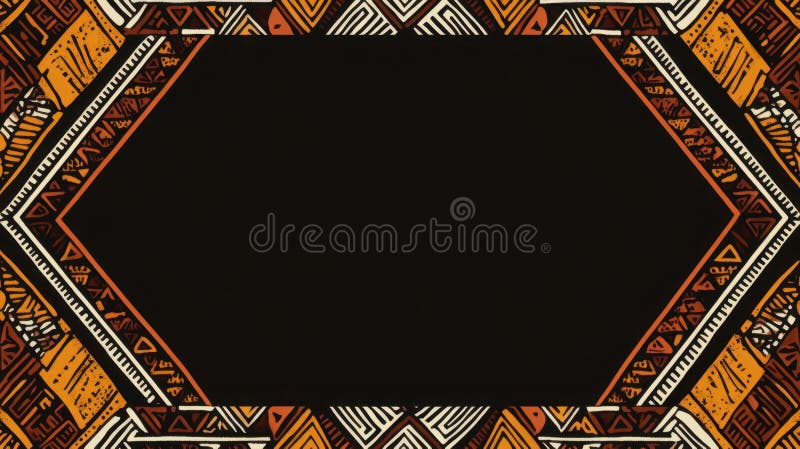 Vibrant African Tribal Pattern Frame with Ample Copy Space Stock Image ...