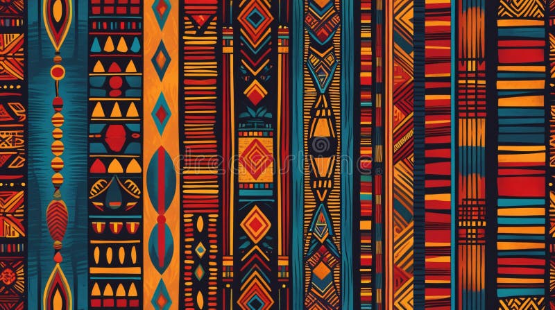 Vibrant African Tribal Textile Pattern Design Stock Illustration ...