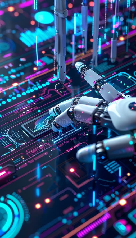 Vibrant Ai Background Illustrating Modern Technology with Robots and ...