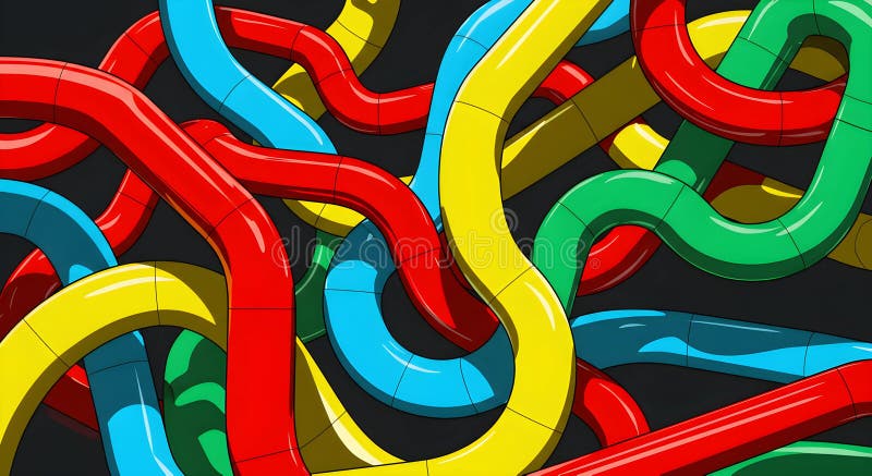 Colorful AI-generated Pipe System with Vibrant Design. Stock ...