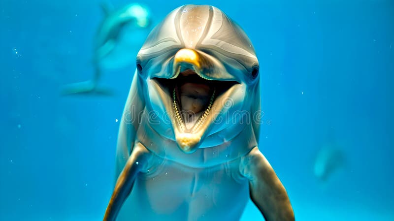 Serene Dolphin Swimming in Crystal Blue Waters Captured in Vibrant ...