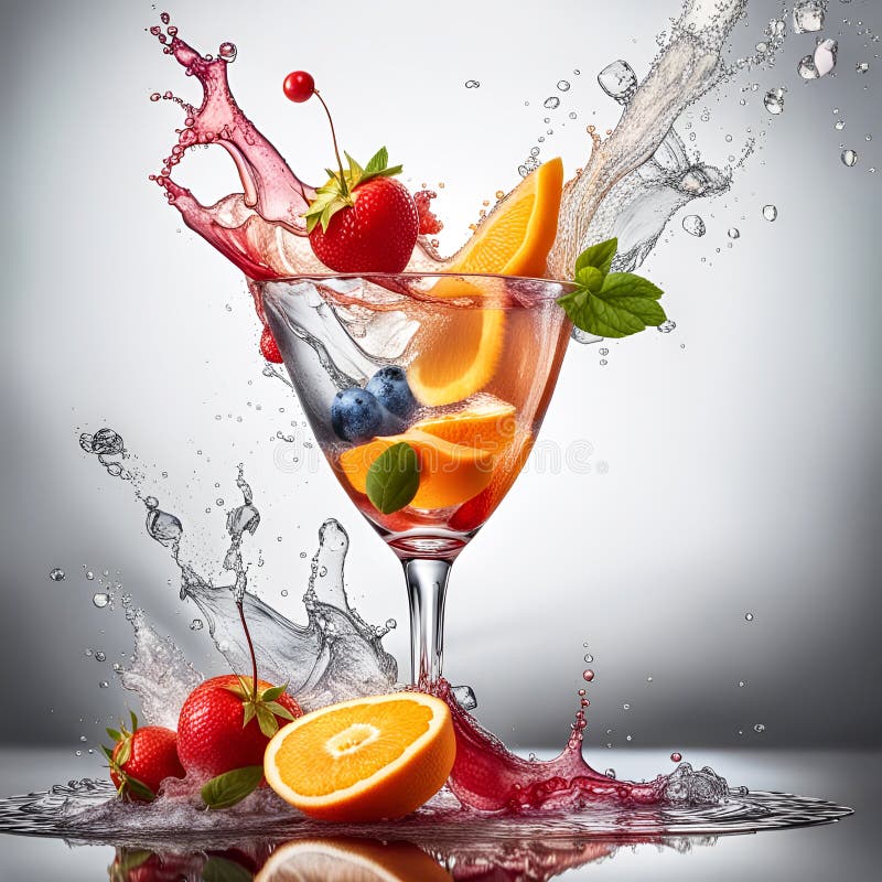 Vibrant AI Generator Illustration of a Cocktail that Explodes in Color ...