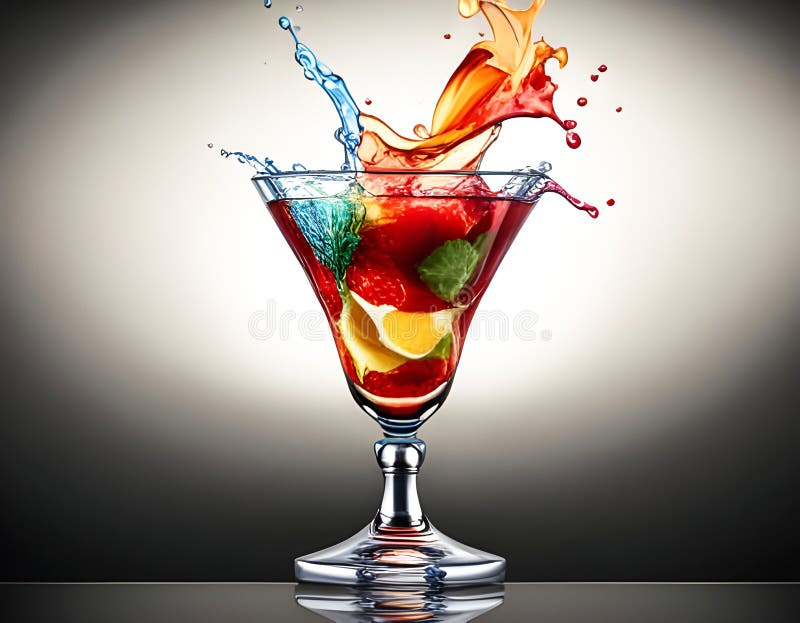Vibrant AI Generator Illustration of a Cocktail that Explodes in Color ...