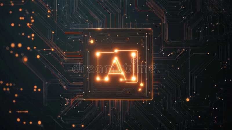 Vibrant Ai Symbol with Glowing Orange Text on Sleek Black Background ...
