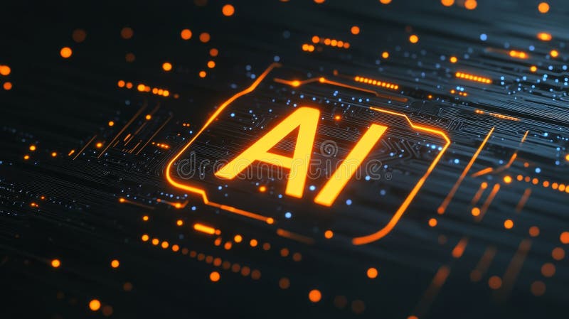 Vibrant Ai Symbol with Luminous Orange Text on Black Background ...