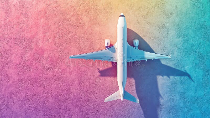 Vibrant Airplane on Gradient Background for Travel and Design Concepts ...
