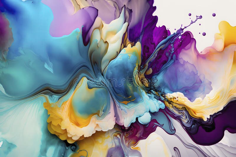 Vibrant Alcohol Ink Splash Artwork for Invitations and Posters. Stock ...