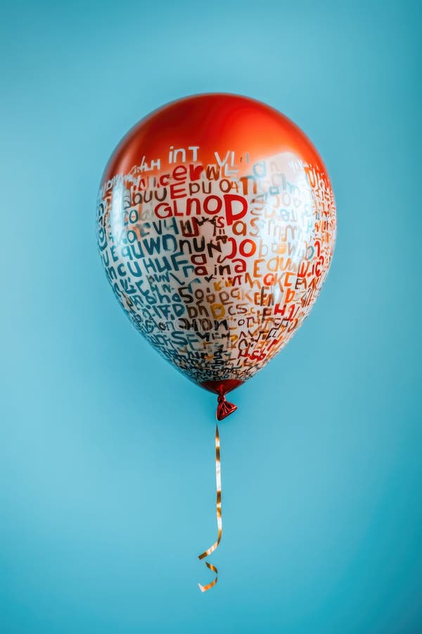 Vibrant Alphabet Balloon with Multicolored Letters on Blue Background ...