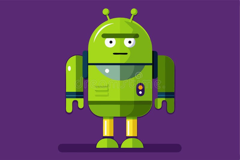 A Vibrant Android Character Stands Upright, Showcasing Its Unique ...