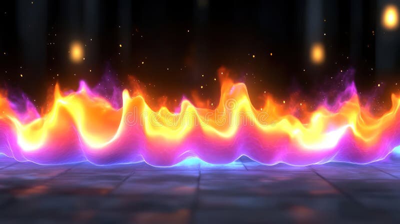 A Vibrant, Animated Flame with Purple and Orange Hues, Creating a ...