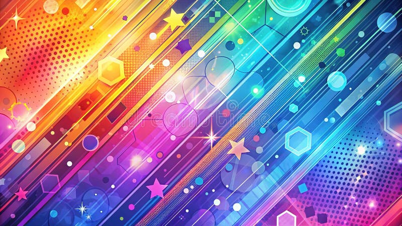 Vibrant Anime Doodle Tech Background Seamless Gradient Pattern for ...