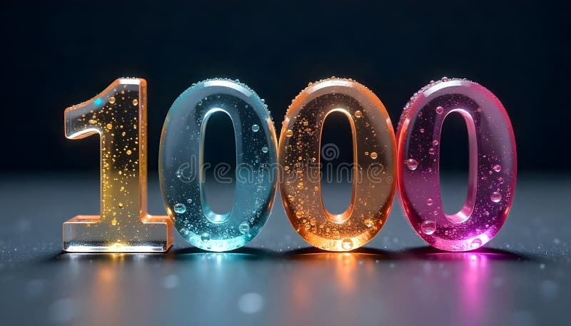 Vibrant 1000 Anniversary Celebration Number Display Stock Illustration ...