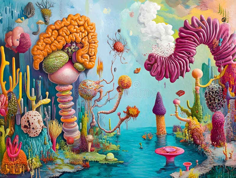 Vibrant Anthropomorphic Representation of Human Digestive System in ...