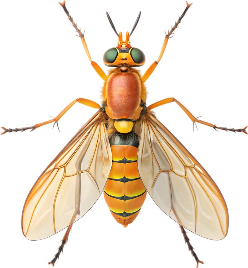 Vibrant Antlered Fly with Translucent Wings, Sharp Body. Stock ...