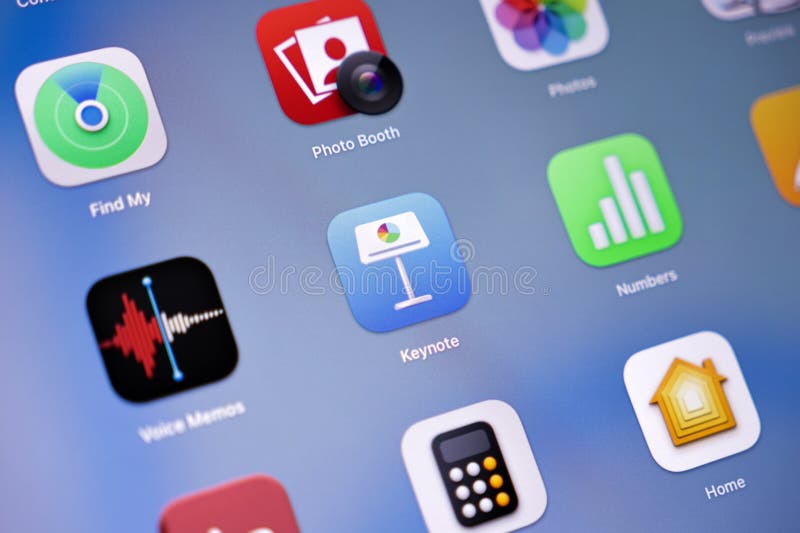 The Vibrant Apple Keynote App Icon is a Prominent Feature on the Tablet ...