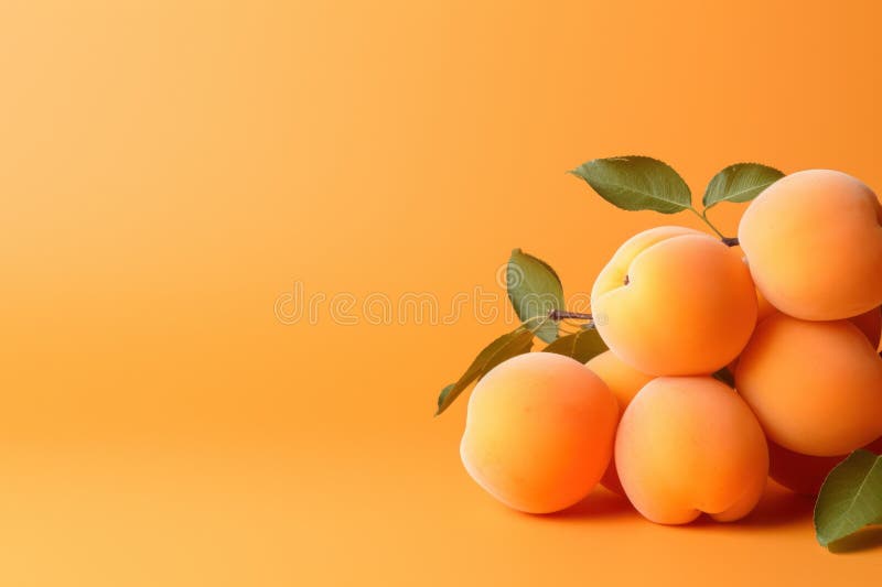 Vibrant Apricots on Orange Background AI Generated Stock Illustration ...