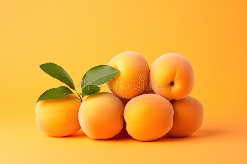 Vibrant Apricots on Orange Background AI Generated Stock Illustration ...