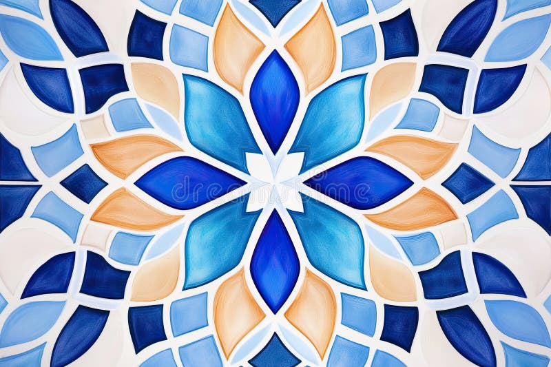 Vibrant Arabic Mosaic Tile Patterns Feature Intricate Blue and White ...