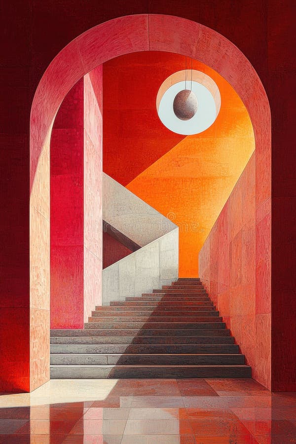 Vibrant Architectural Design with Dramatic Lighting and Geometric ...