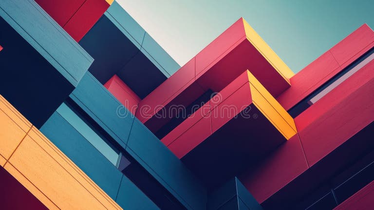 Vibrant Architectural Design Urban Environment Abstract Structures ...