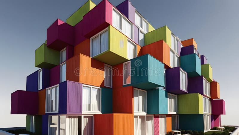 Vibrant Architectural Design Urban Setting Building Structure Modern ...