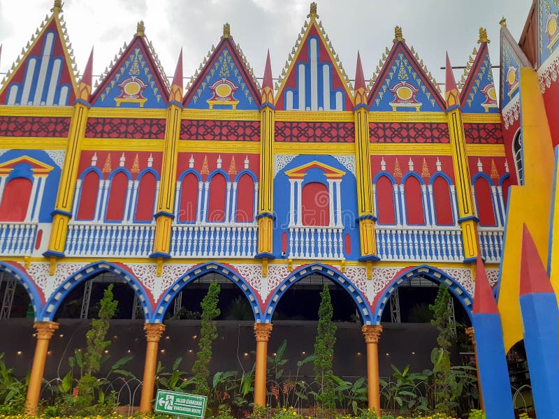 Vibrant Architectural Facade: Ornate Details, Bold Colors, and Gothic ...