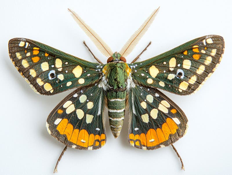 Vibrant Army Green Hawk Moth Displays Its Olive Green Wings ...