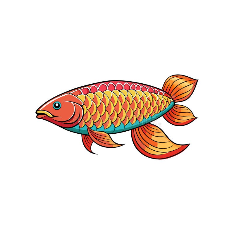 Vibrant Arowana Fish Stunning Artwork Display Stock Photo ...