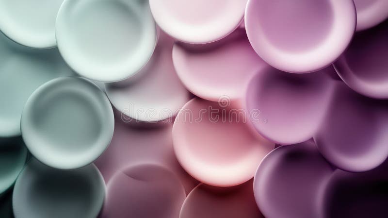 A Vibrant Arrangement of Circular Plates in Pastel Colors, Creating an ...