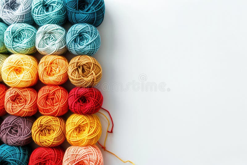 A Vibrant Arrangement of Colorful Yarn Rolls Displayed in a Grid ...