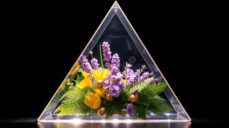 Floral Pyramid - Geometric Arrangement in Crystal Stock Illustration ...