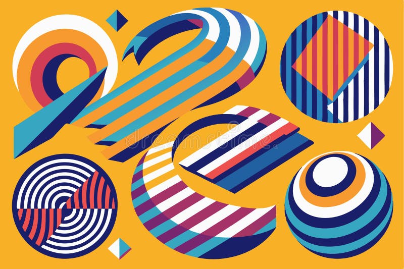 A Vibrant Arrangement of Rotating Elements and Stripes Forms Dynamic ...