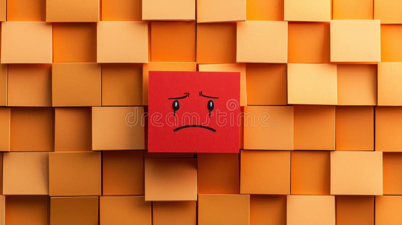 Sad Expression on Colorful Sticky Notes in Creative Office Space Stock ...