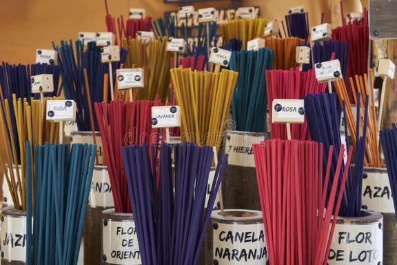 Vibrant Array of Aromatic Incense Sticks Stock Image - Image of bars ...