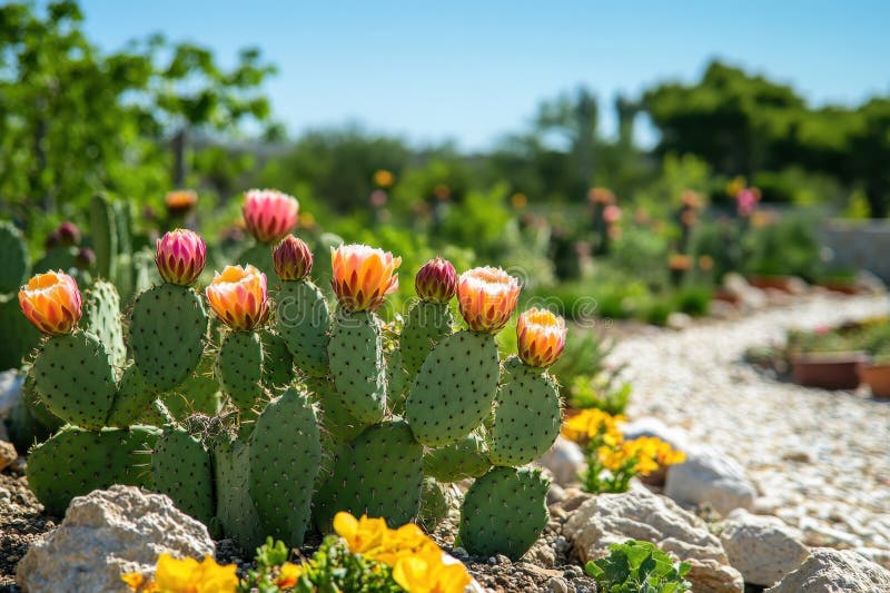 Vibrant Array of Blooming Cacti Showcasing Various Colors and Textures ...
