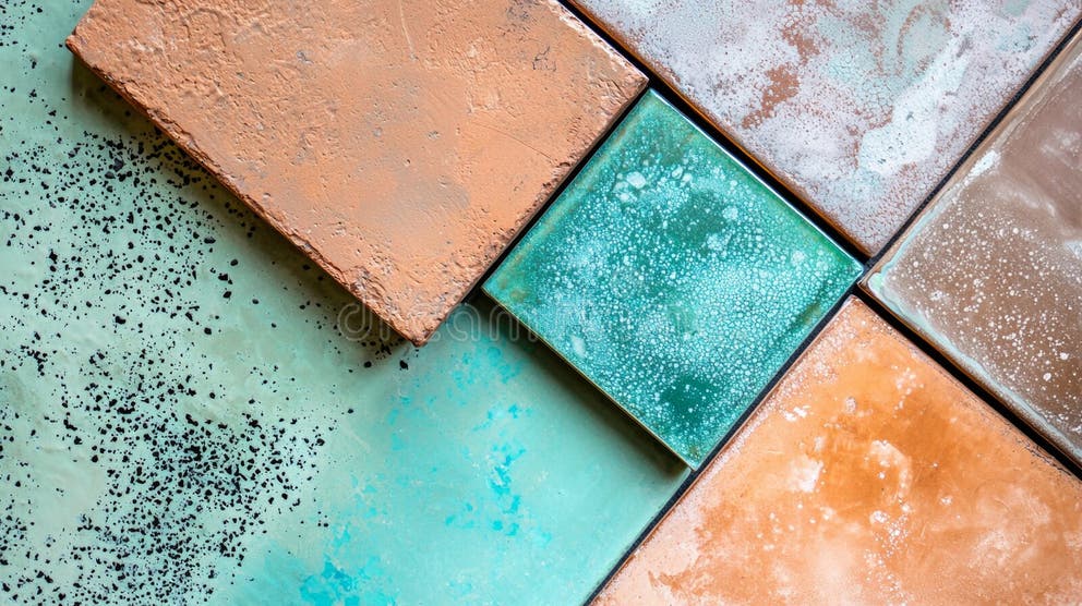 Vibrant Array of Ceramic Tiles in Various Textures and Colors Form a ...