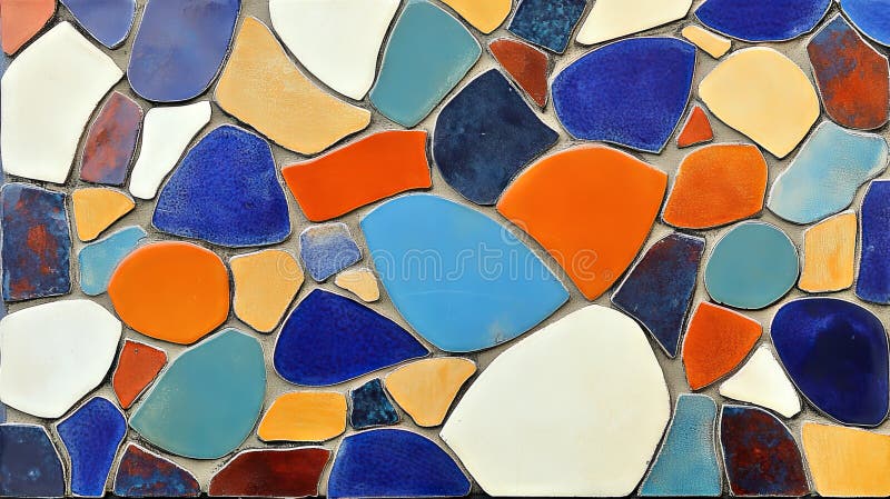 A Vibrant Array of Circular Tiles, Each Uniquely Colored in Shades of ...