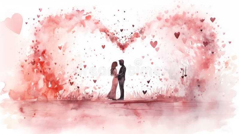 Colored Paintings of Couples Expressing Their Love Relationship..AI ...