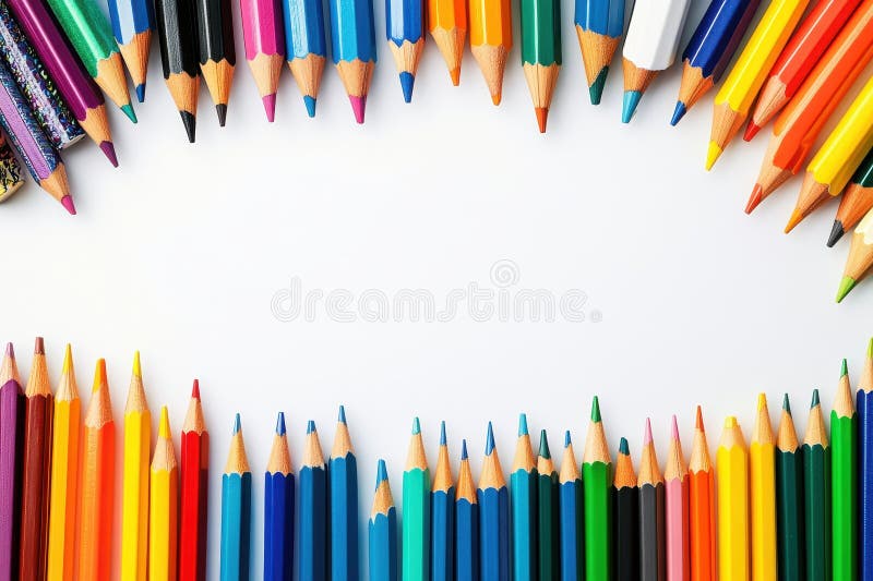 A Vibrant Array of Colored Pencils Arranged in a Circular Pattern ...