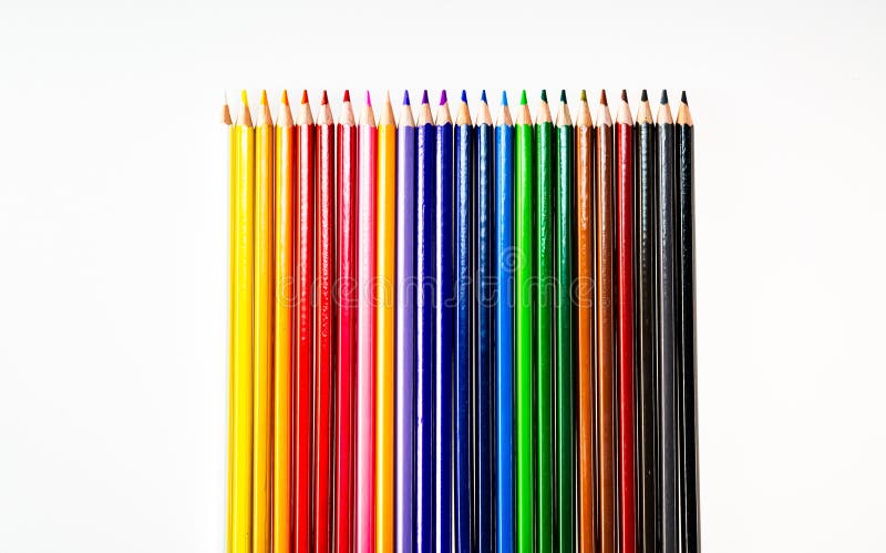 A Vibrant Array of Colored Pencils Creating a Beautiful Spectrum. a ...