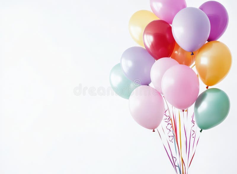 A Vibrant Array of Colorful Balloons Set Against a Pristine White ...