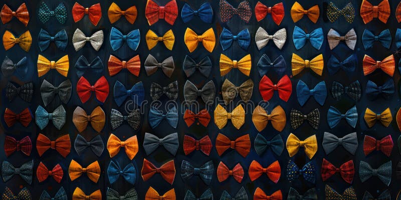 A Vibrant Array of Colorful Bows Displayed in a Minimalist Pattern on a ...