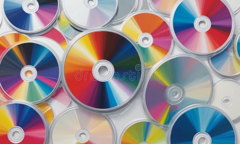 Vibrant Array Colorful CD Cases, Arranged in Grid-like Pattern, Creates ...