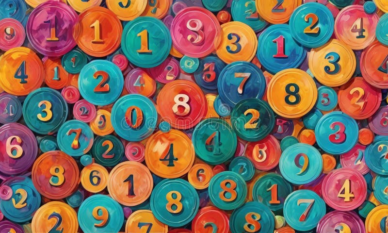 Vibrant Array Colorful Circles, Each Containing Unique Number, Creates ...